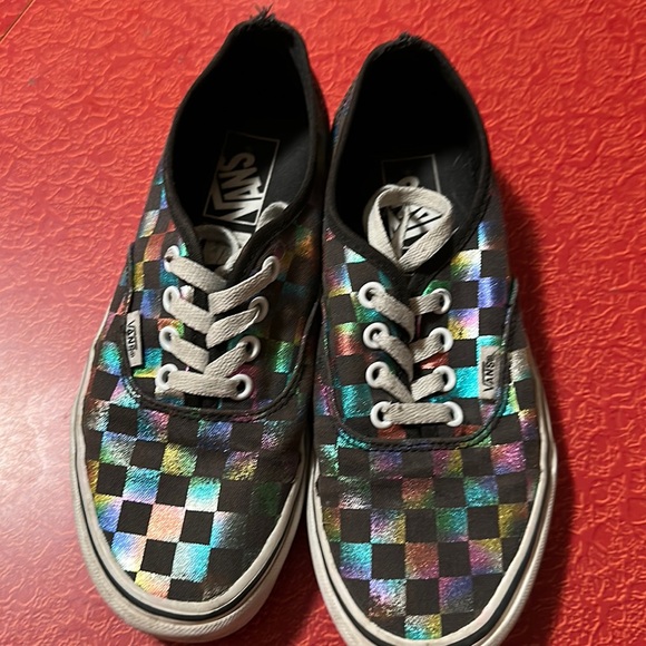 Vans | Shoes | Vans Metallic Colored Checkerboard Sneakers Worn Teen ...